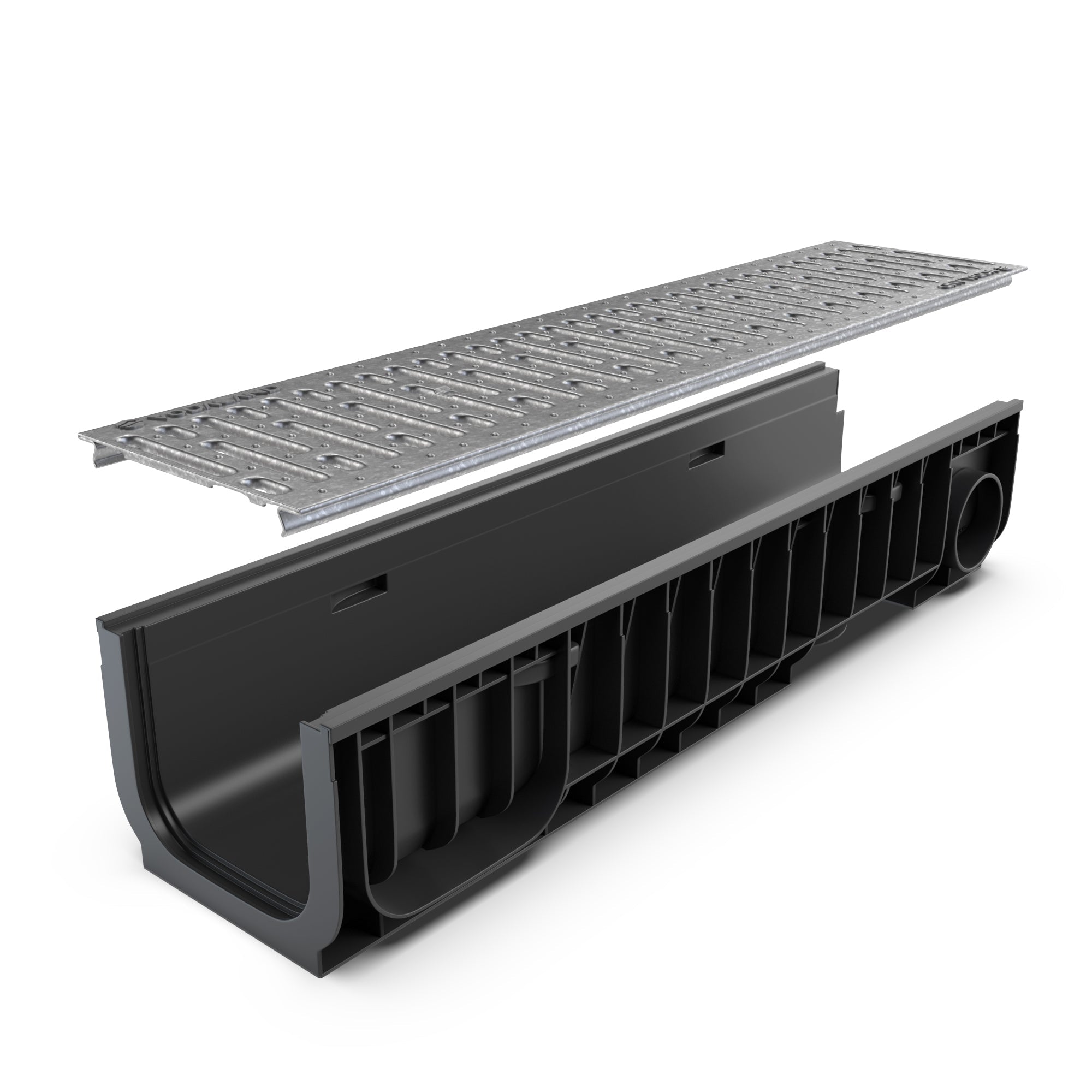 8" Galvanized Steel Trench Drains | Galvanized Channel Drain | Vodaland USA
