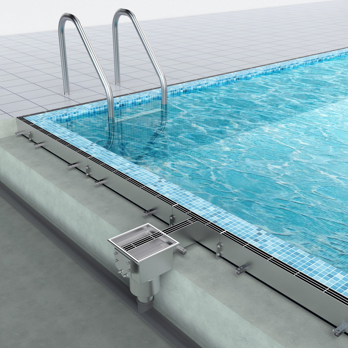 Triple Slot System Basin Grates